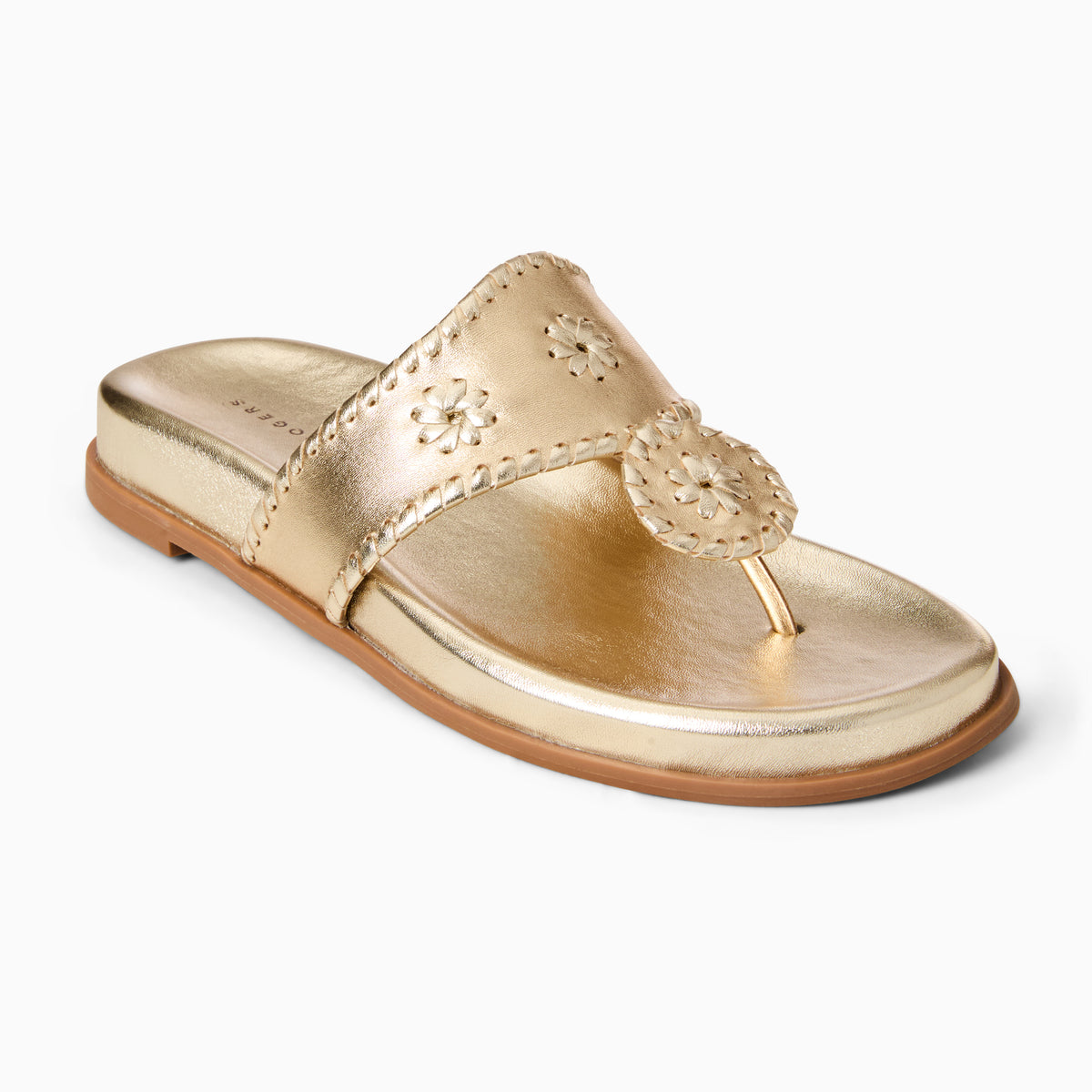 Jack Rogers Jacks Sport Sandal in Platinum – Metallic Leather Thong ...