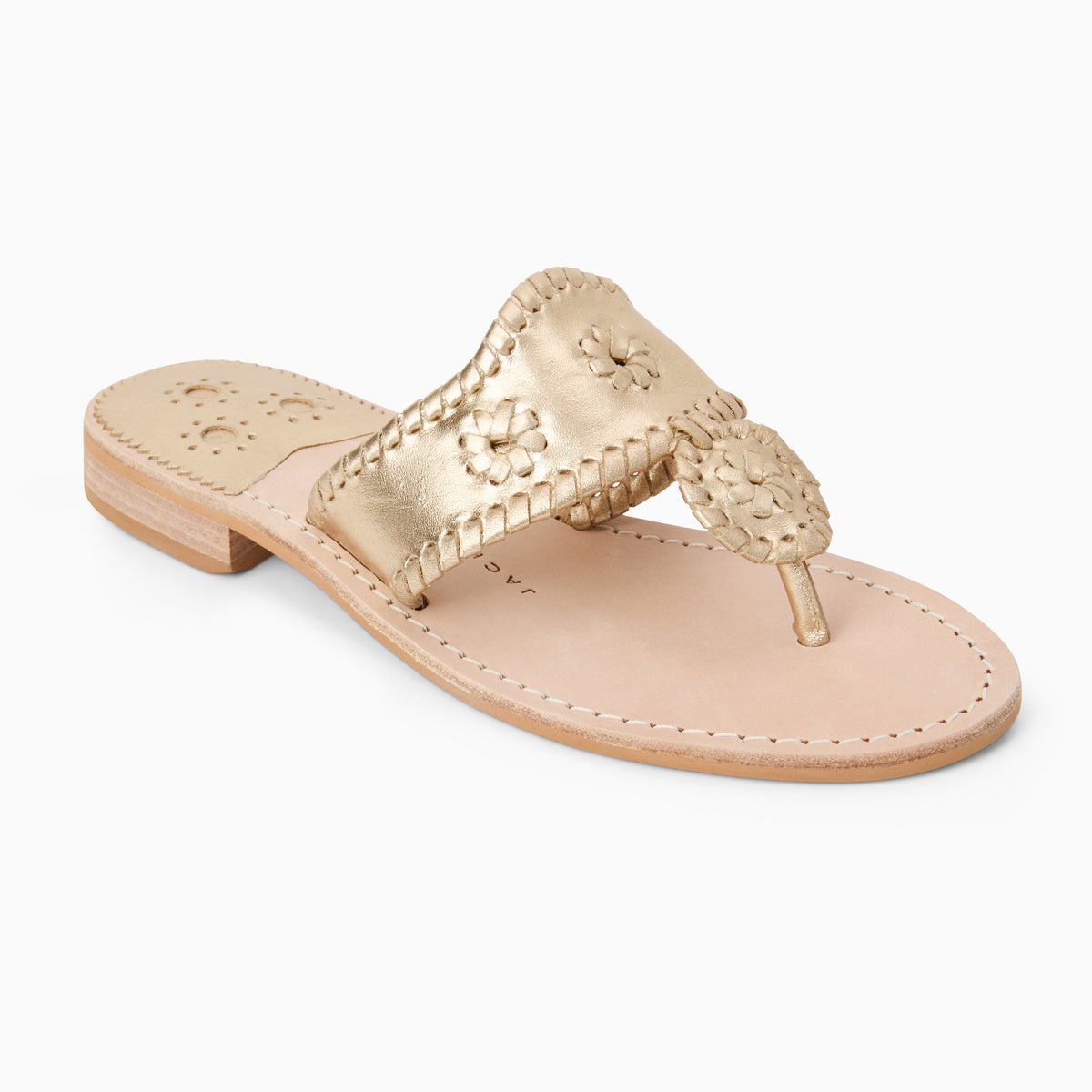 Jack Rogers Signature Jacks Flat Sandal | Patent Leather | Platinum ...