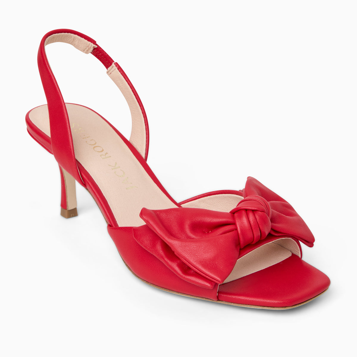 Jack Rogers Eloise Bow Slingback | Nappa Leather | Fire Red – Jack ...