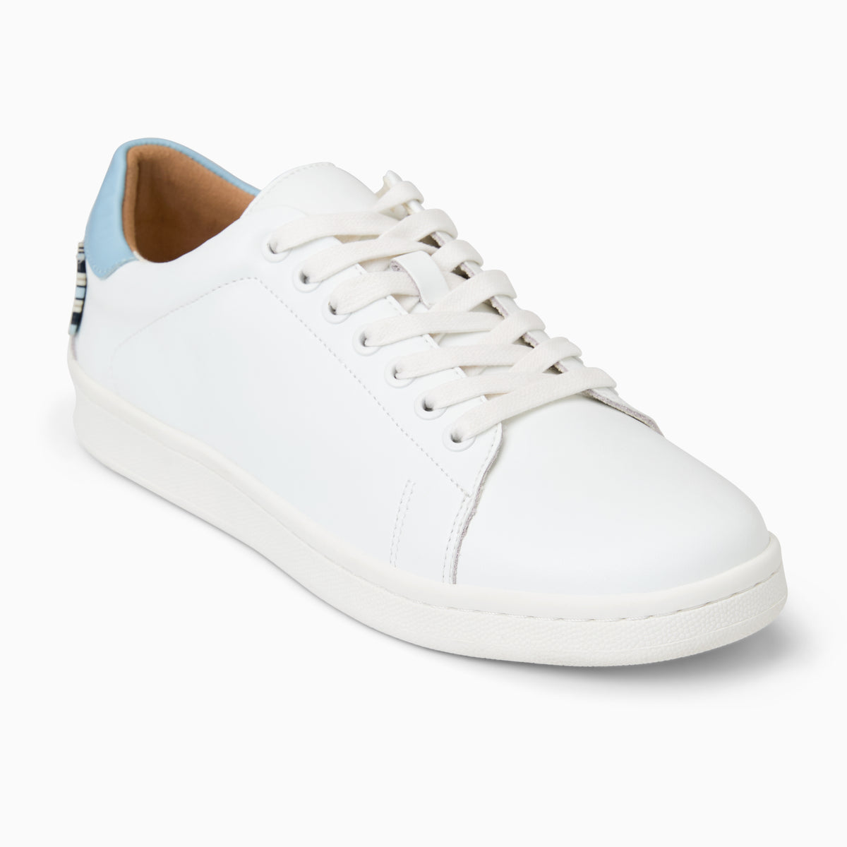 Jack Rogers Marina Sneaker | Leather | White / Aqua Sky Blue – Jack ...