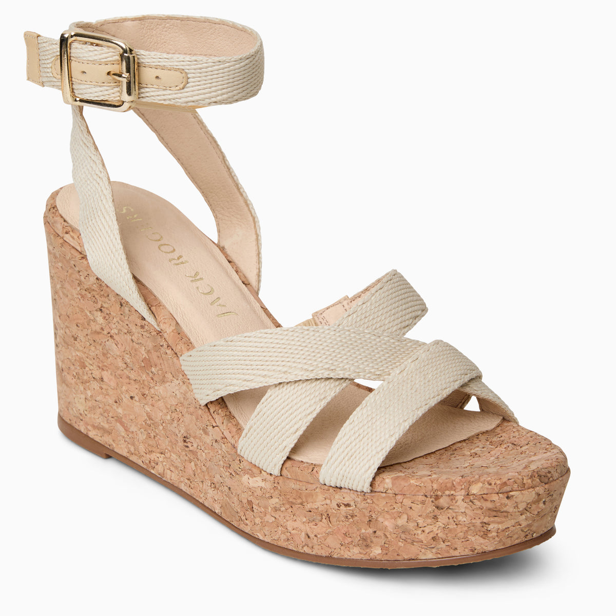 Jack Rogers Pippa Wedge | Textile | Natural – Jack Rogers USA