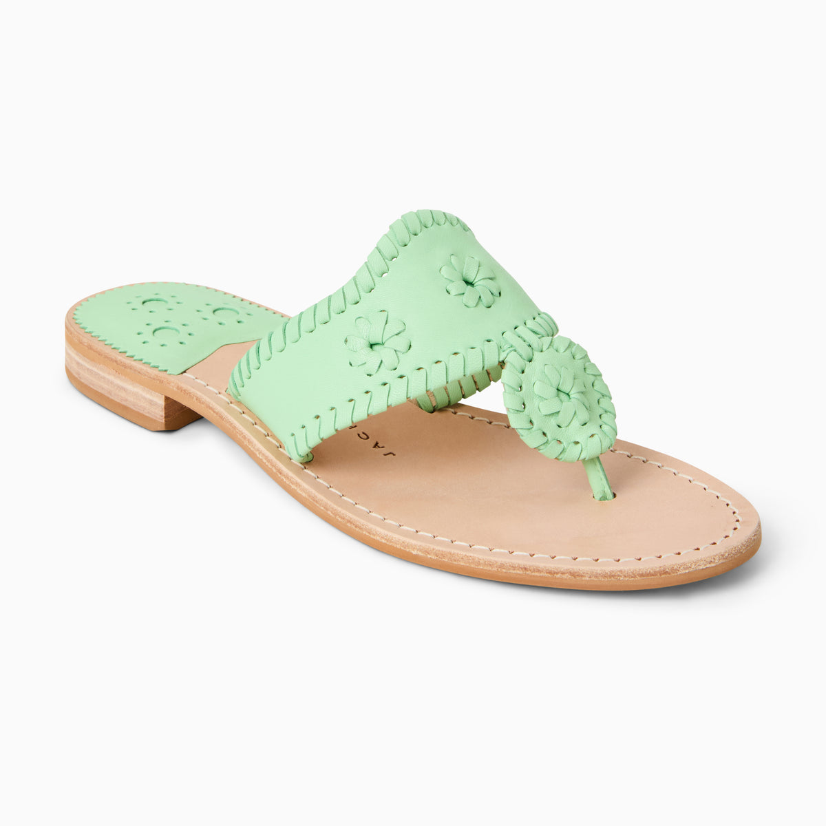 Jack Rogers Jacks Flat Sandal in Pistachio – Pastel Green Leather ...