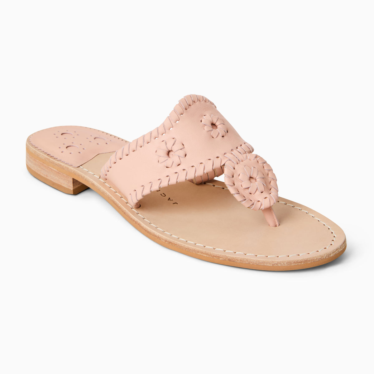 Jack Rogers Jacks Flat Sandal in Rose Cloud – Soft Pink Leather Sandals ...