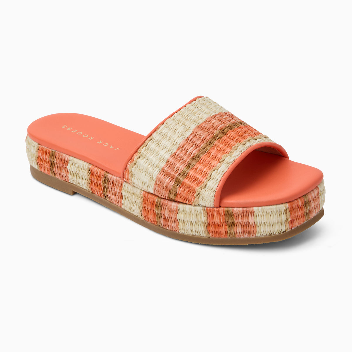 Jack Rogers Bay Flatform Shoes — Melon Stripe Raffia – Jack Rogers USA