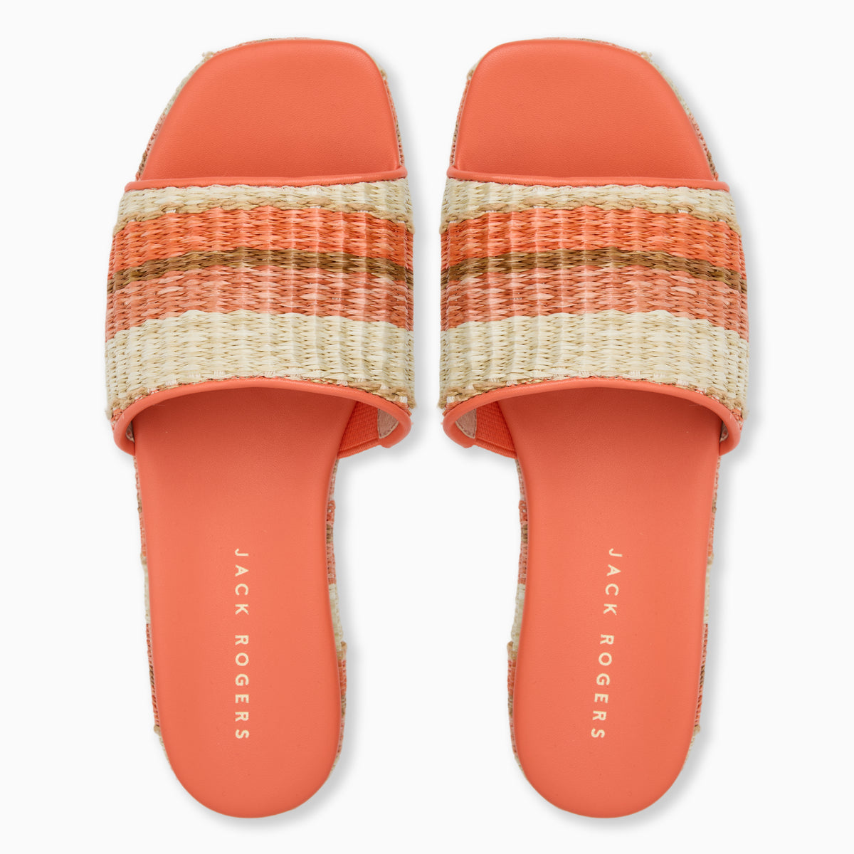 Jack Rogers Bay Flatform Shoes — Melon Stripe Raffia – Jack Rogers USA