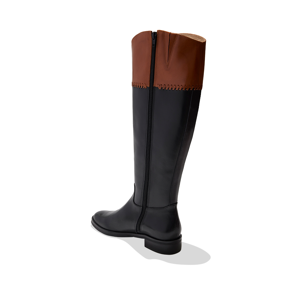 Adaline Riding Boot - Black/Brown – Jack Rogers USA