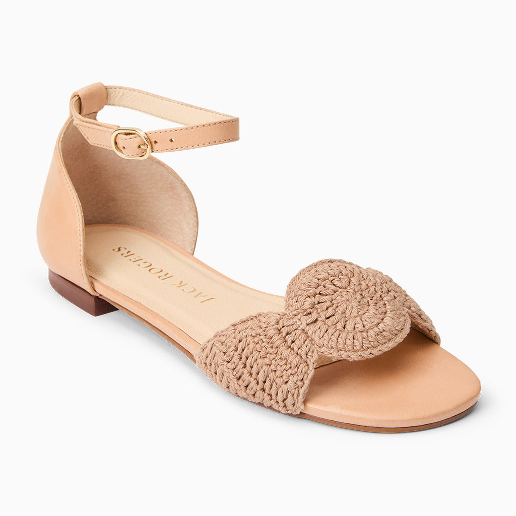 Jack Rogers Laurin Crochet Ankle Strap Sandal | Crochet/Nappa Leather ...