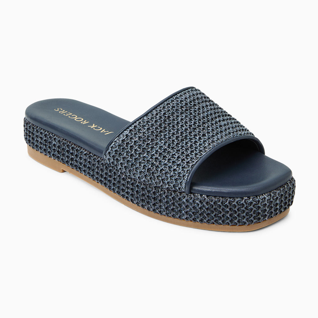 Jack Rogers Bay Flatform Sandal | Raffia | Midnight – Jack Rogers USA